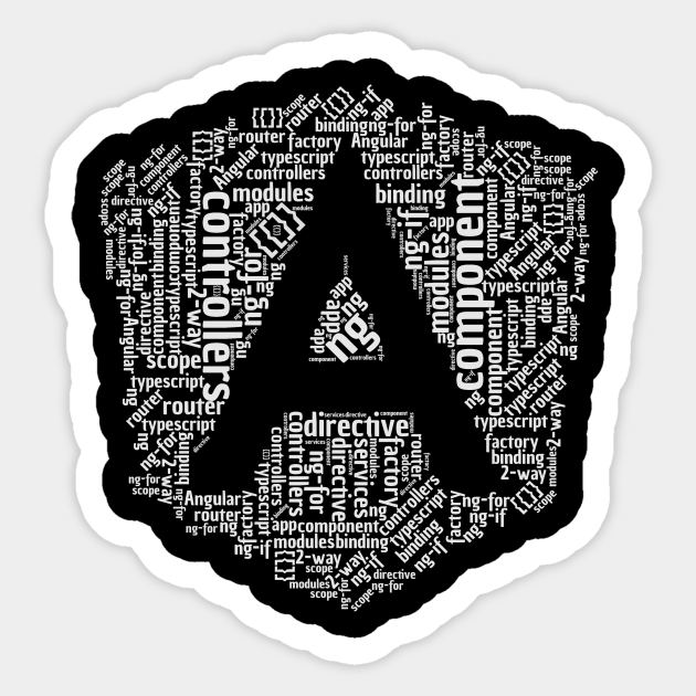 AngularJS Wordcloud - Wordcloud Angular - Sticker | TeePublic